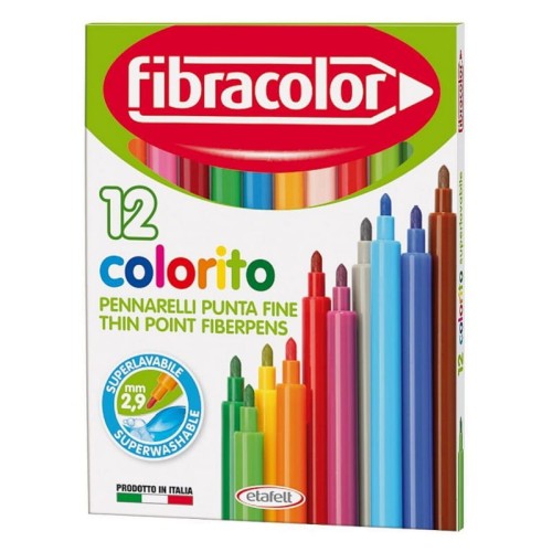 Flamastry FIBRACOLOR - 12 kolorów | SKALA Art Wrocław 4108 - Skala Art ...